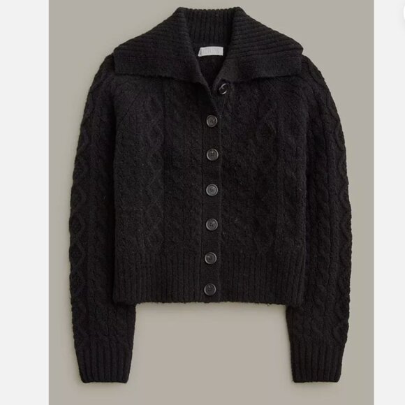 J. Crew | Sweaters | Nwt J Crew Collared Cable Knit Cardigan Sweater ...